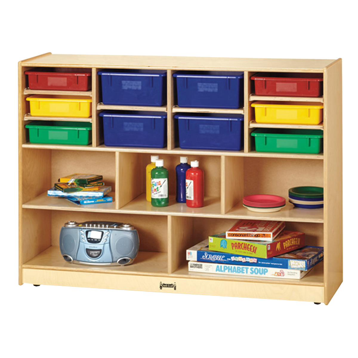 Mobile Super-Sized Combo Storage Unit - 15 Compartments w/ Colored ...