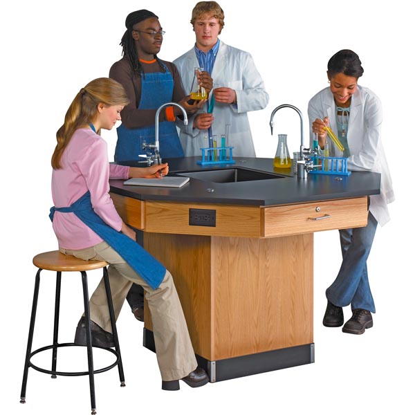 Octagon Workstation - Pedestal Base - 62"W | Schools In
