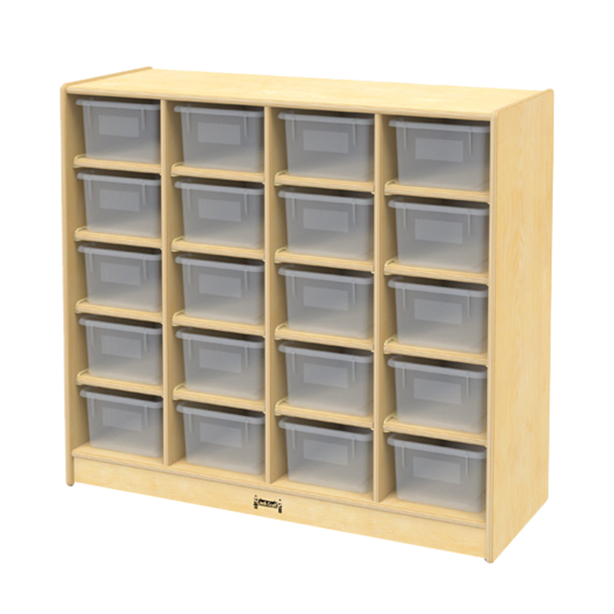 Mobile Cubby Storage Unit - 20 Compartments w/ Clear Trays | Schools In