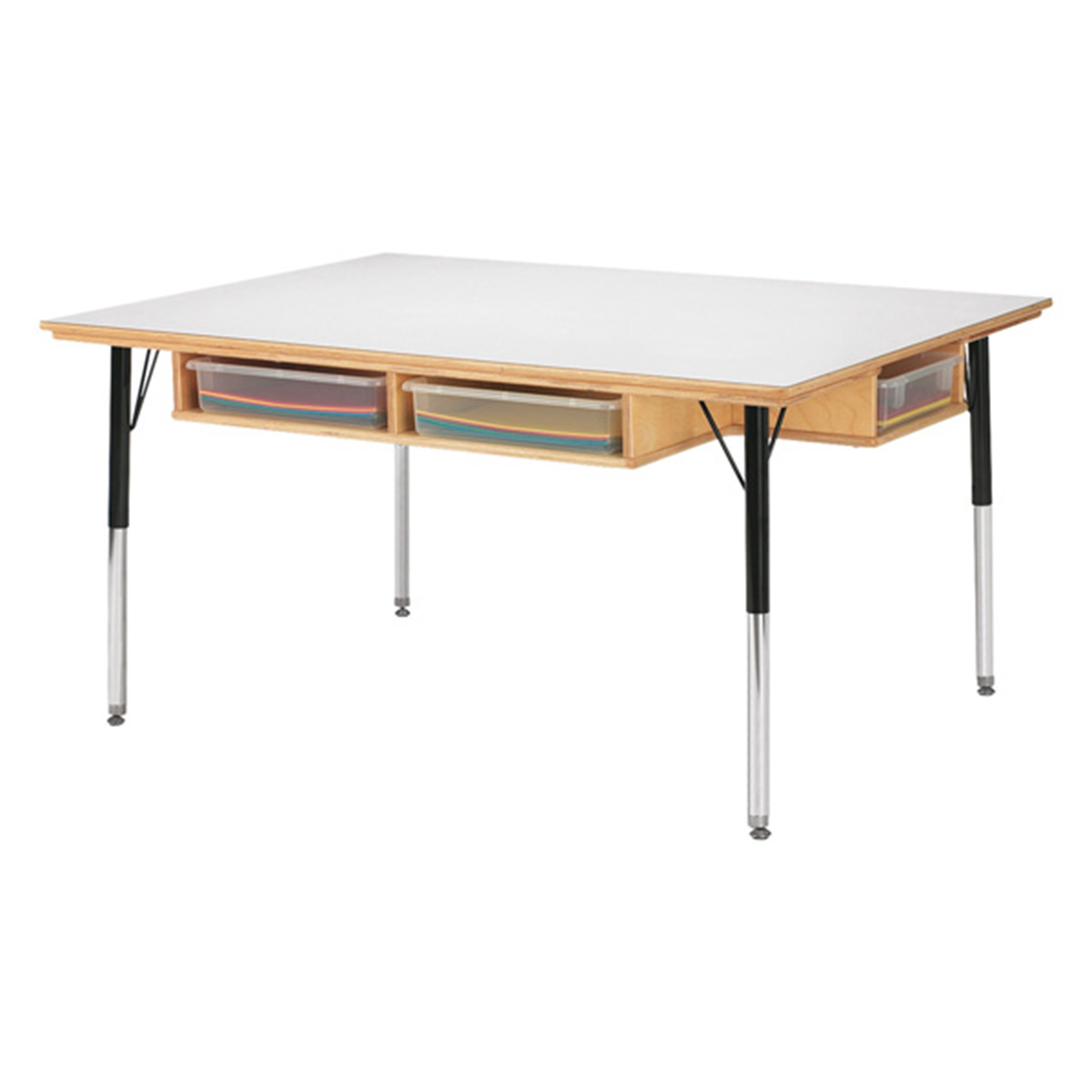 Activity Table with Storage - 36"W x 48"L x 15" - 24"H | Schools In