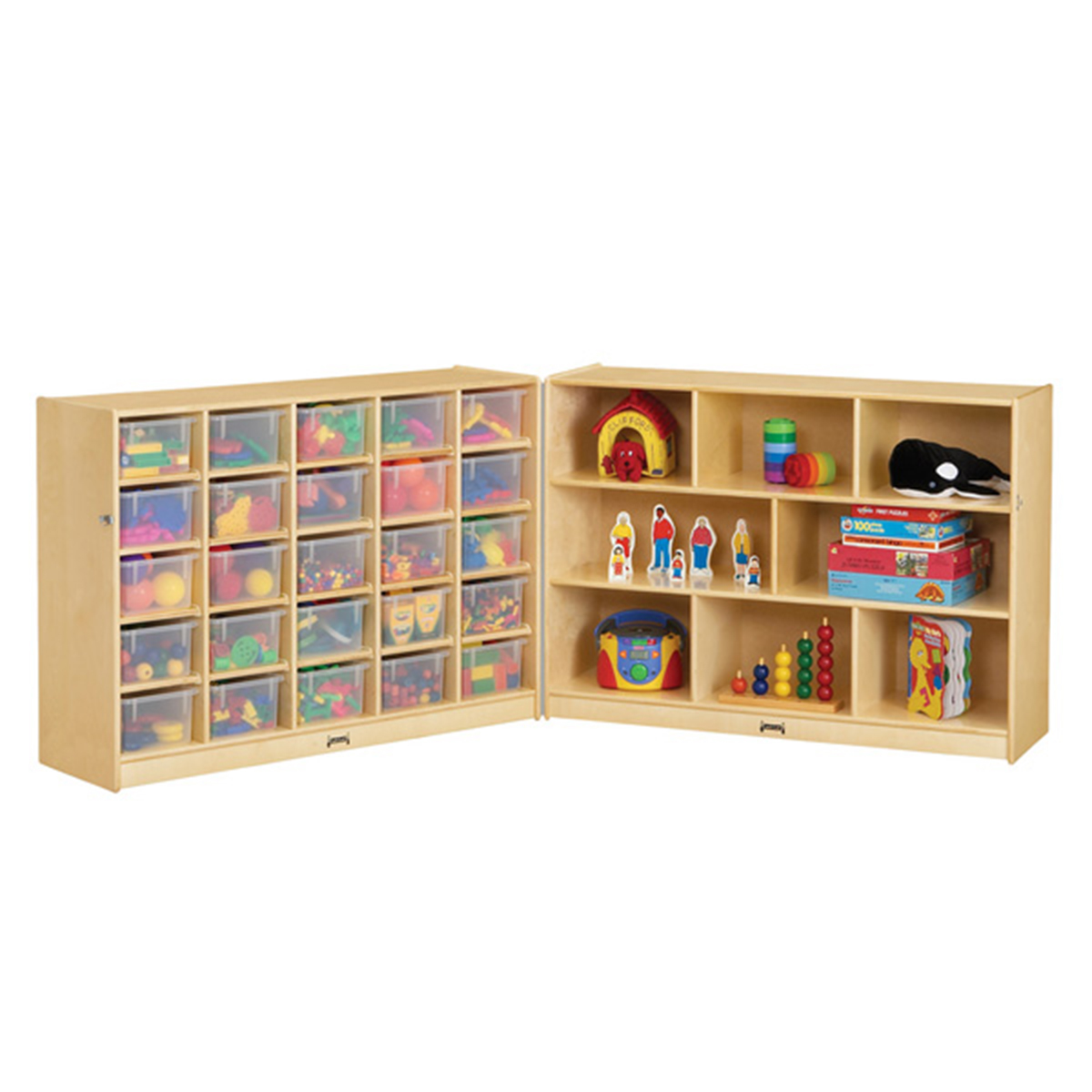 Birch Fold & Lock Cubby Storage w/ Clear Trays - 33 Compartments - 35 1 ...