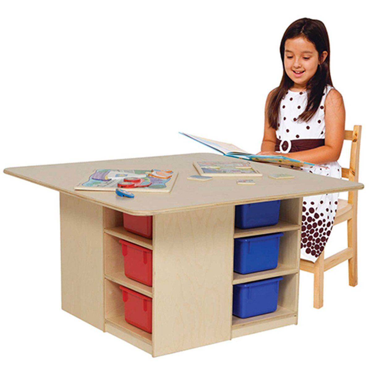 Preschool Cubby Table w/ Assorted Trays - 12 Compartments | Schools In