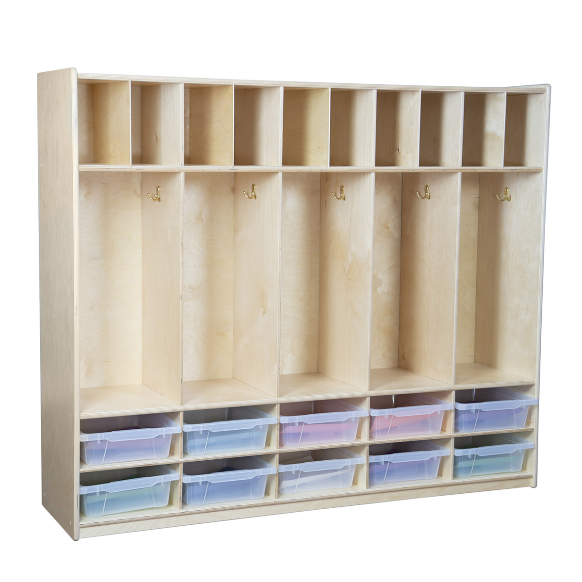 Organizer Locker w/ 10 Clear Trays - Five Sections | Schools In