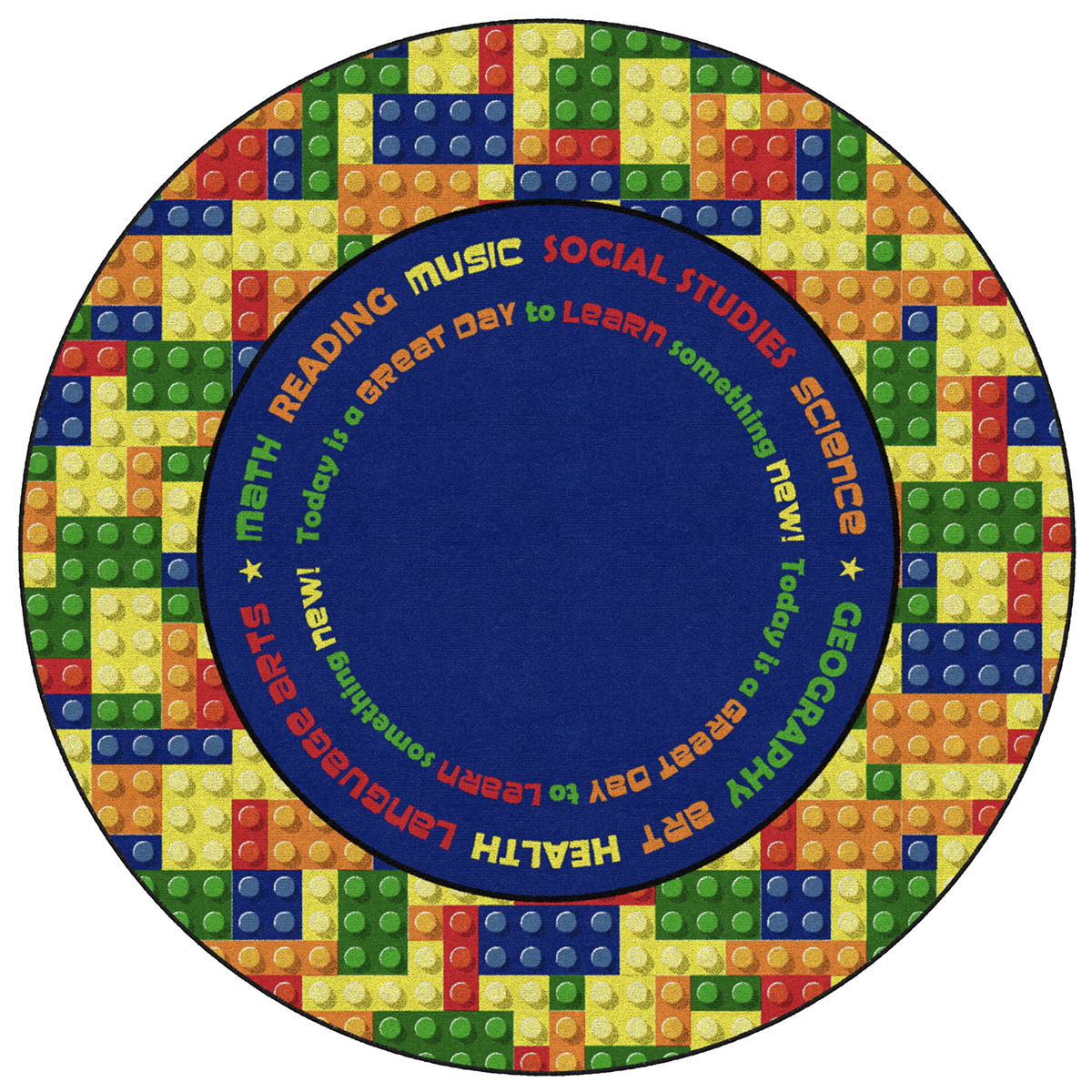 Learning Blocks Rug - Round - 6' Diameter | Schools In