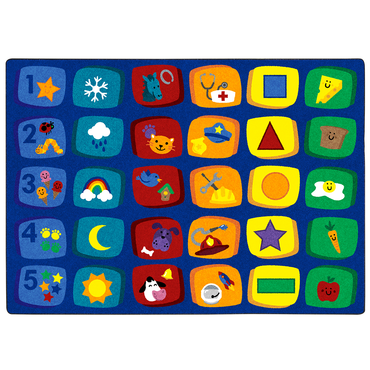 Discovery Blocks Rug - Rectangle - 7' 8"W x 10' 9"L | Schools In