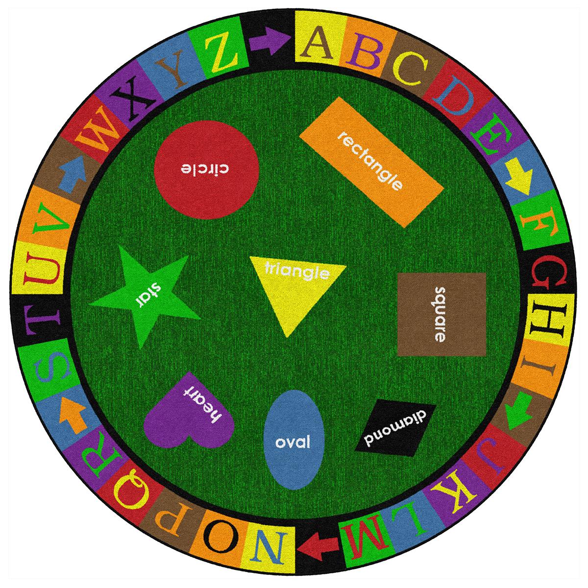 Simple Shapes Rug - Round - 6' Diameter | Schools In