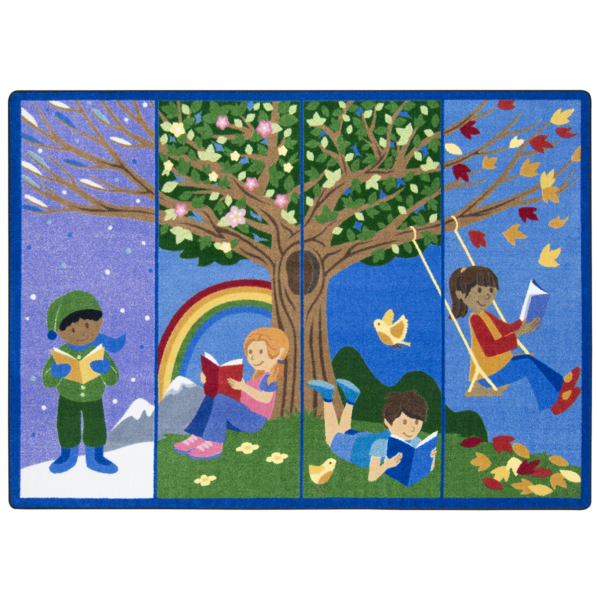 Seasons of Reading Rug - Rectangle - 7' 8"W x 10' 9"L | Schools In