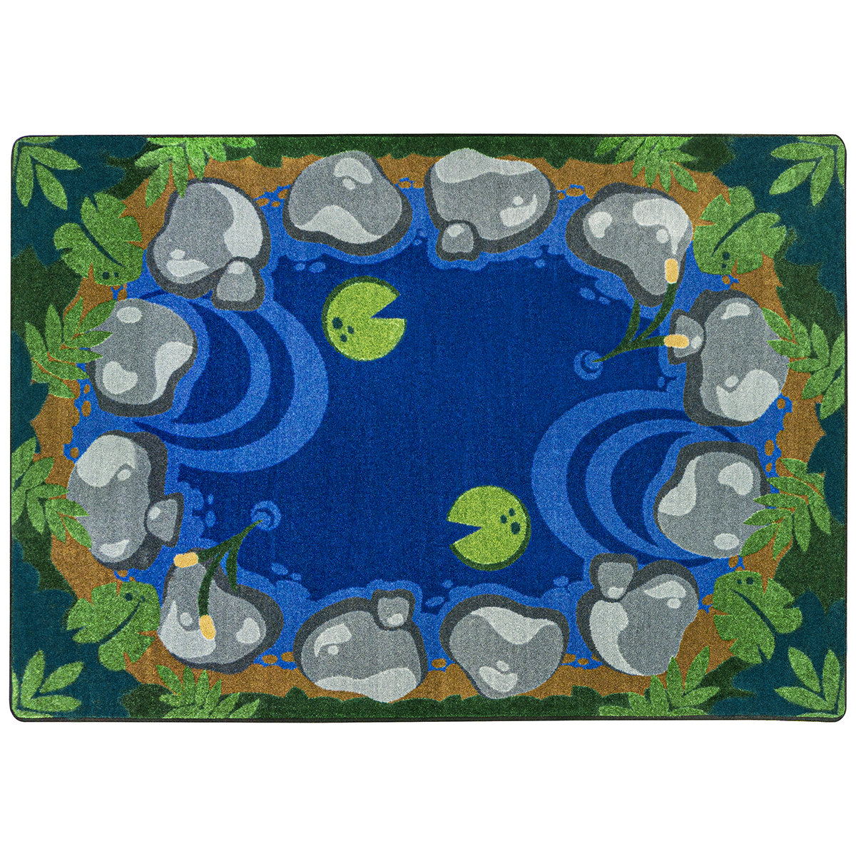 Tranquil Pond Rug - Rectangle - 5' 4"W x 7' 8"L | Schools In