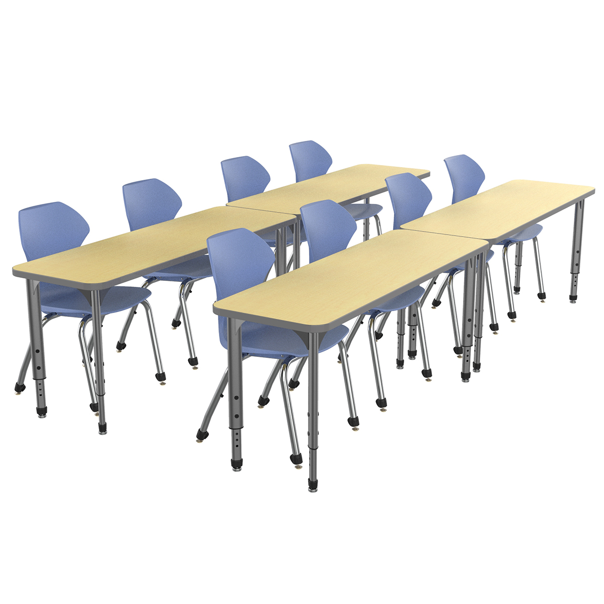 Four Apex Series Double Student Desks & Eight 14" Apex Chairs | Schools In