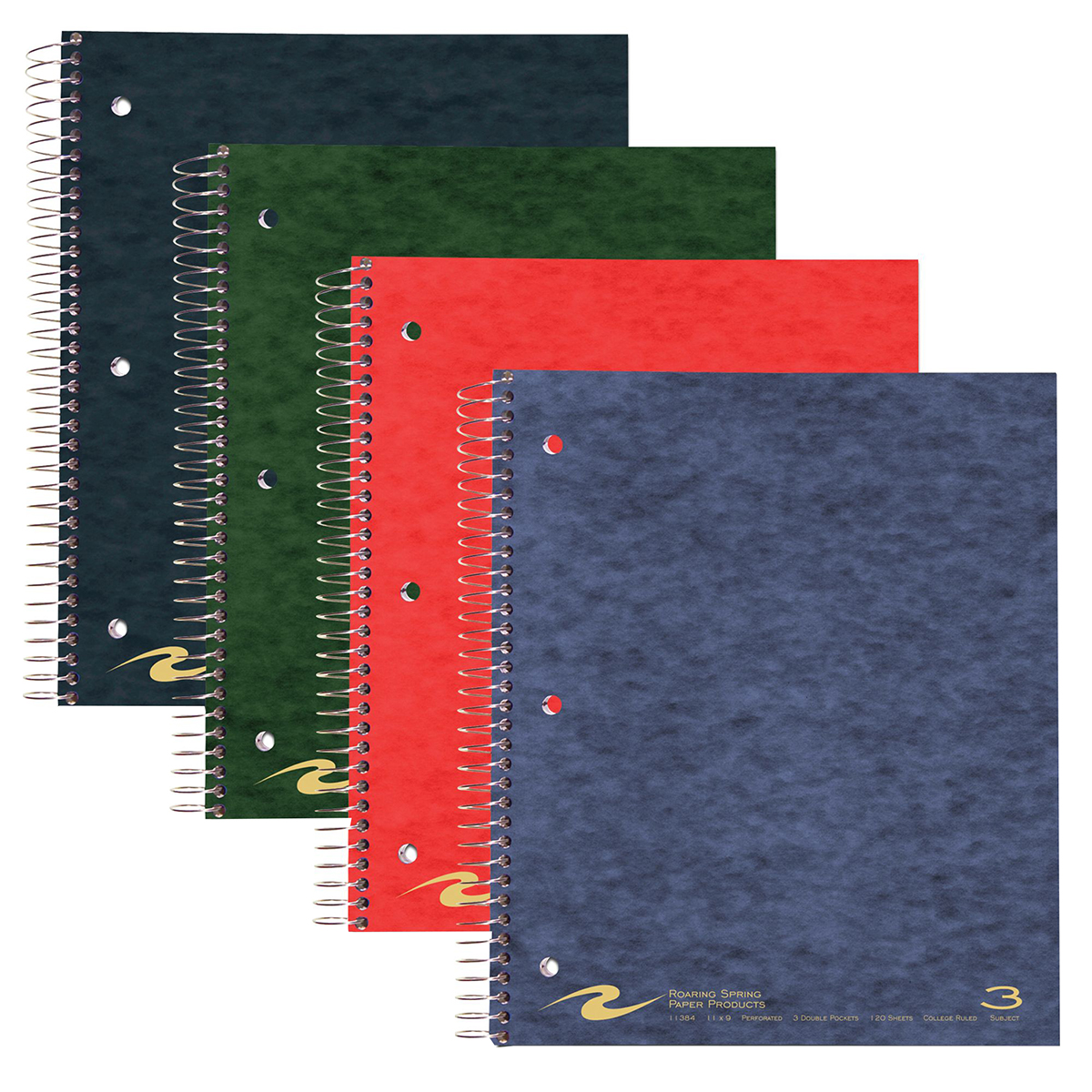 3-Subject Spiral Notebook - College Ruled - 11" x 9" - 120 Sheets ...