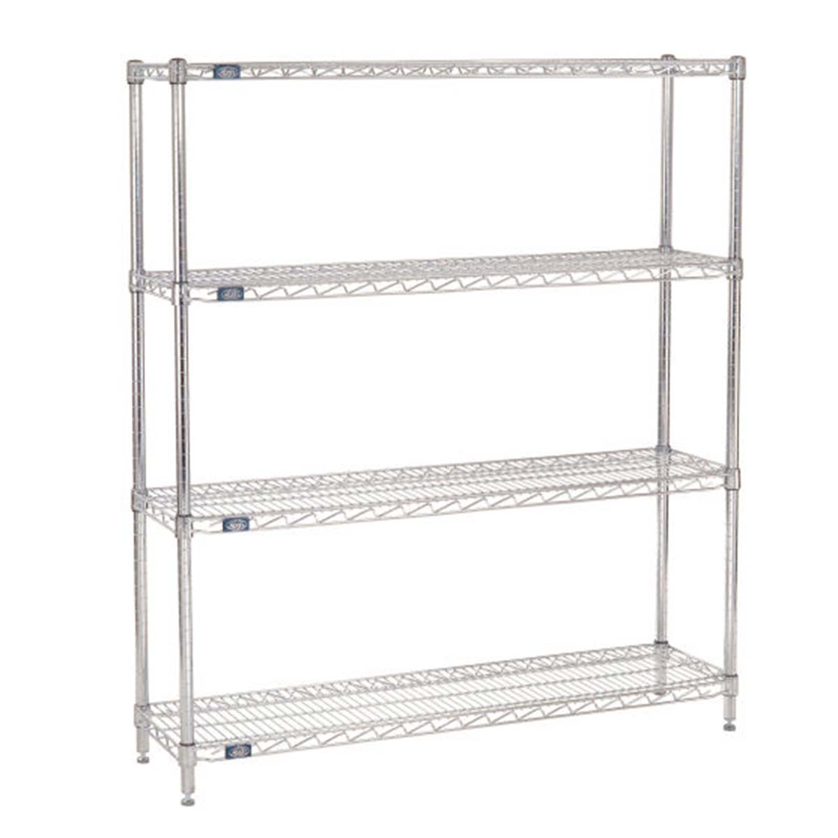 Nexel Chrome Wire Shelving - 4 Shelves - Starter - 48"W x 12"D x 63"H ...