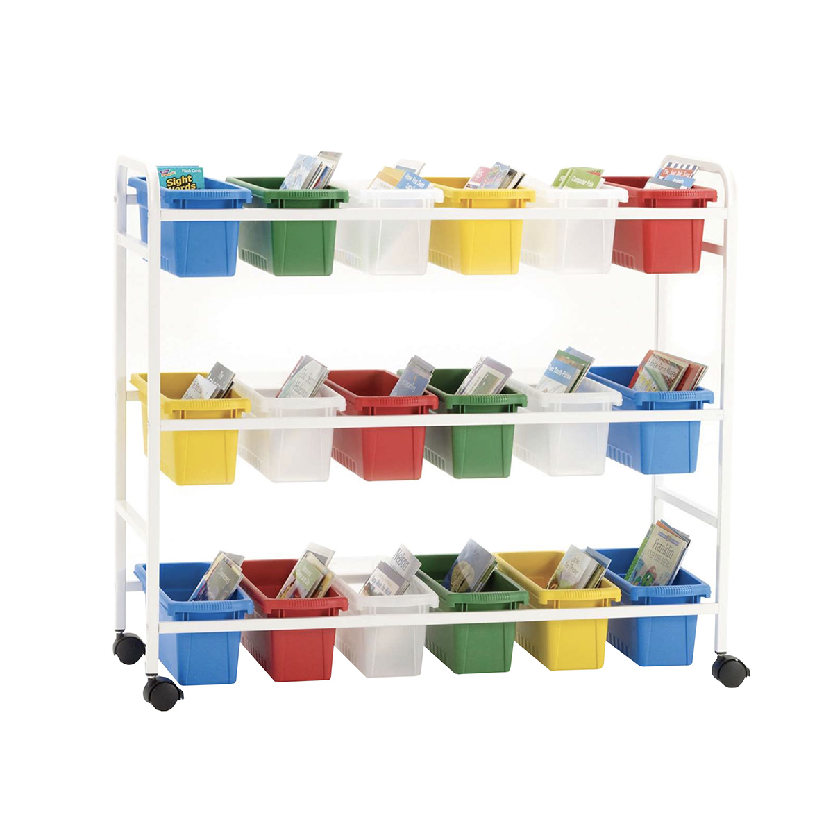 Book Browser Cart - 18 Small Open Book Tubs - Classic Tub Combo ...