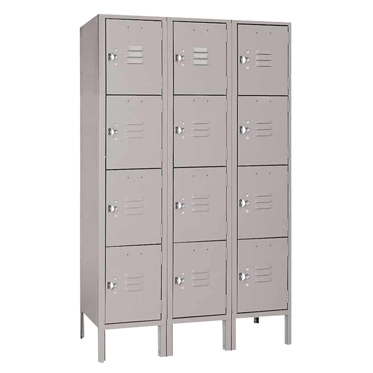 4-Tier Box Lockers - Three-Wide - 36"W x 12"D x 54"H - Assembled ...