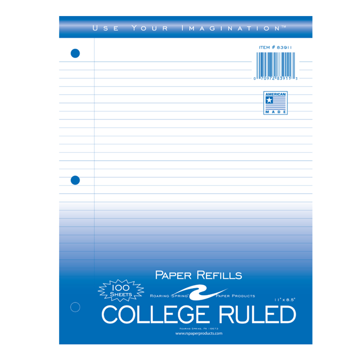 Notebook Filler Paper - College Ruled - 8 1/2" x 11" - 100 Sheets ...