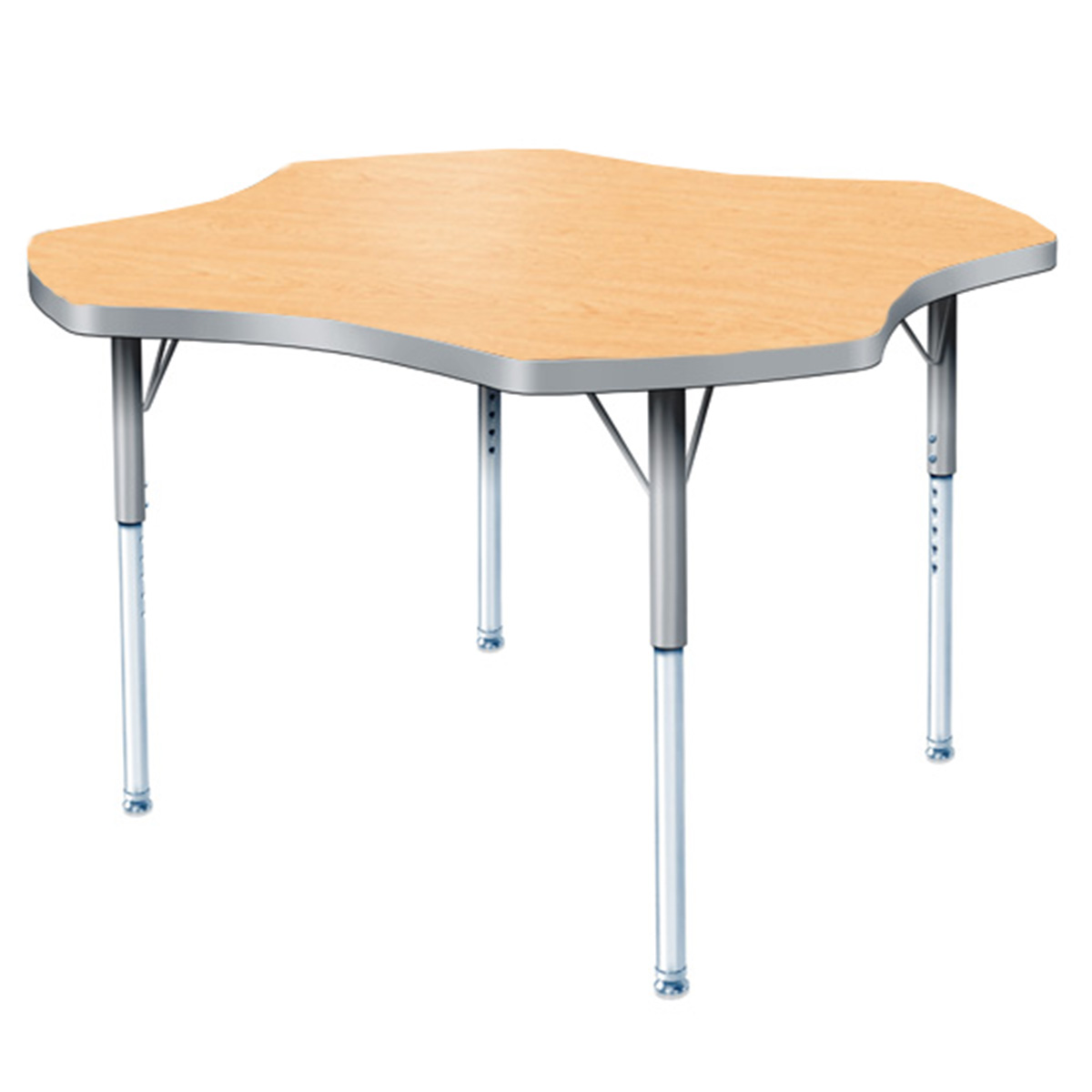 Modern Classic Clover Activity Table - 48"Dia x 20 1/2"-30 1/2"H ...
