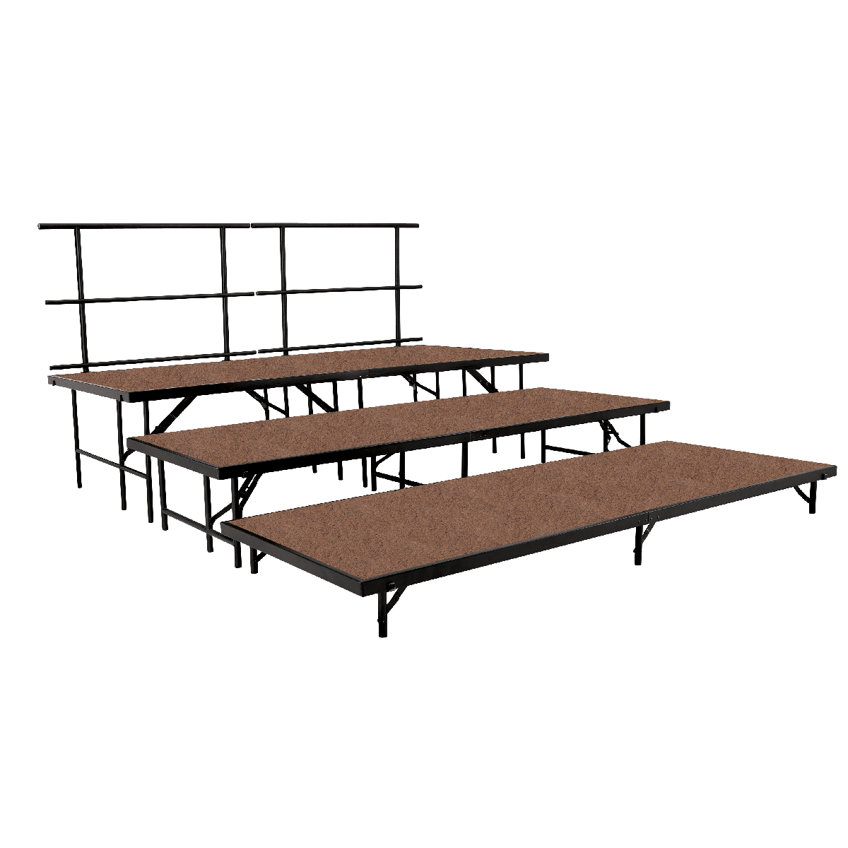 Portable Seated Risers - Hardboard Deck - 8'W x 9'D x 2'H | Schools In
