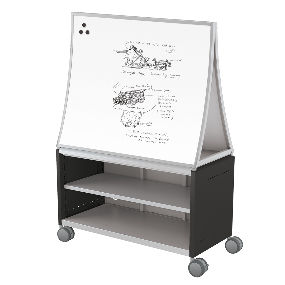 Compass Mobile Modular Cabinet with Shelves & Whiteboard - 42"W x 61"H ...