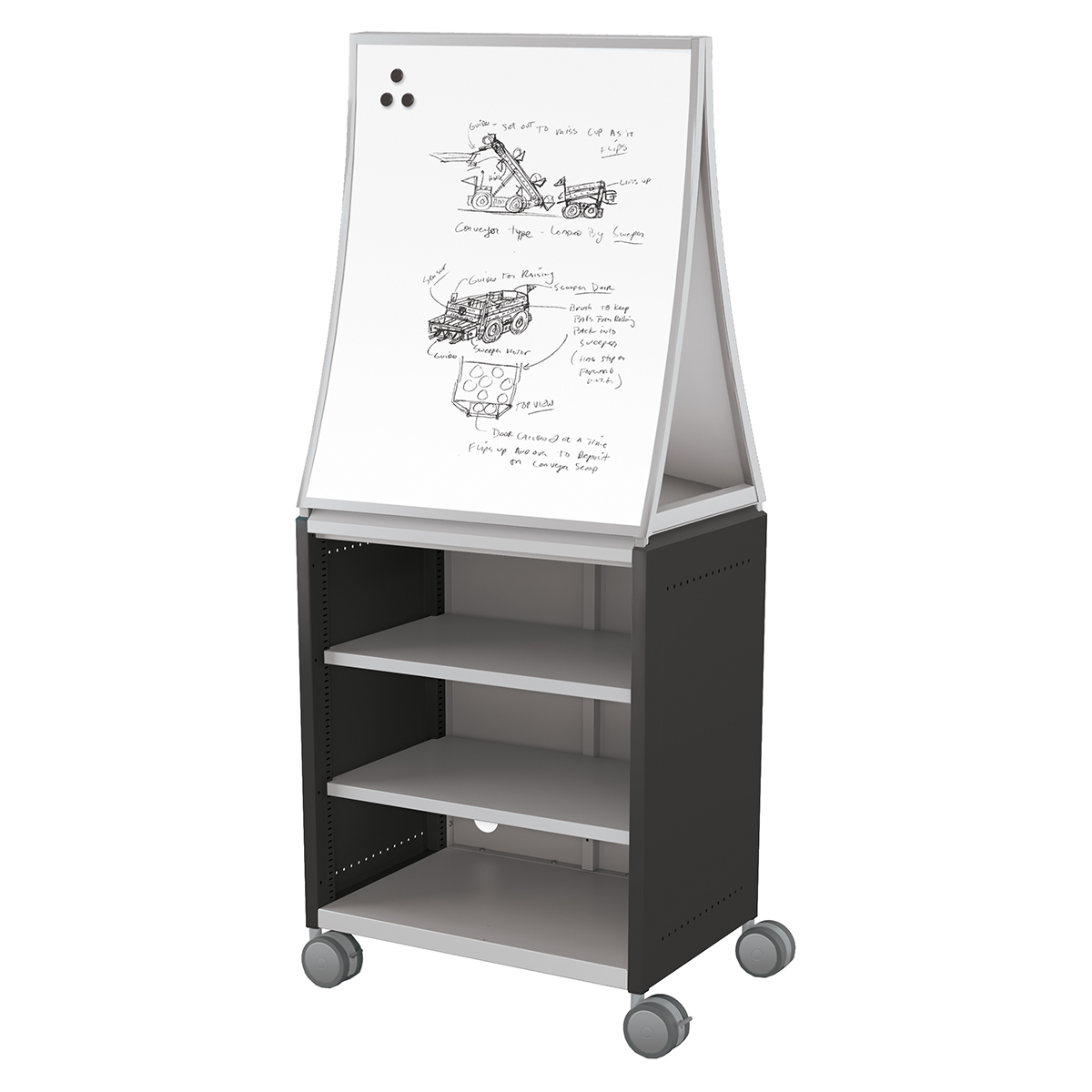 Compass Mobile Modular Cabinet with Shelves & Whiteboard - 28 1/2"W x ...