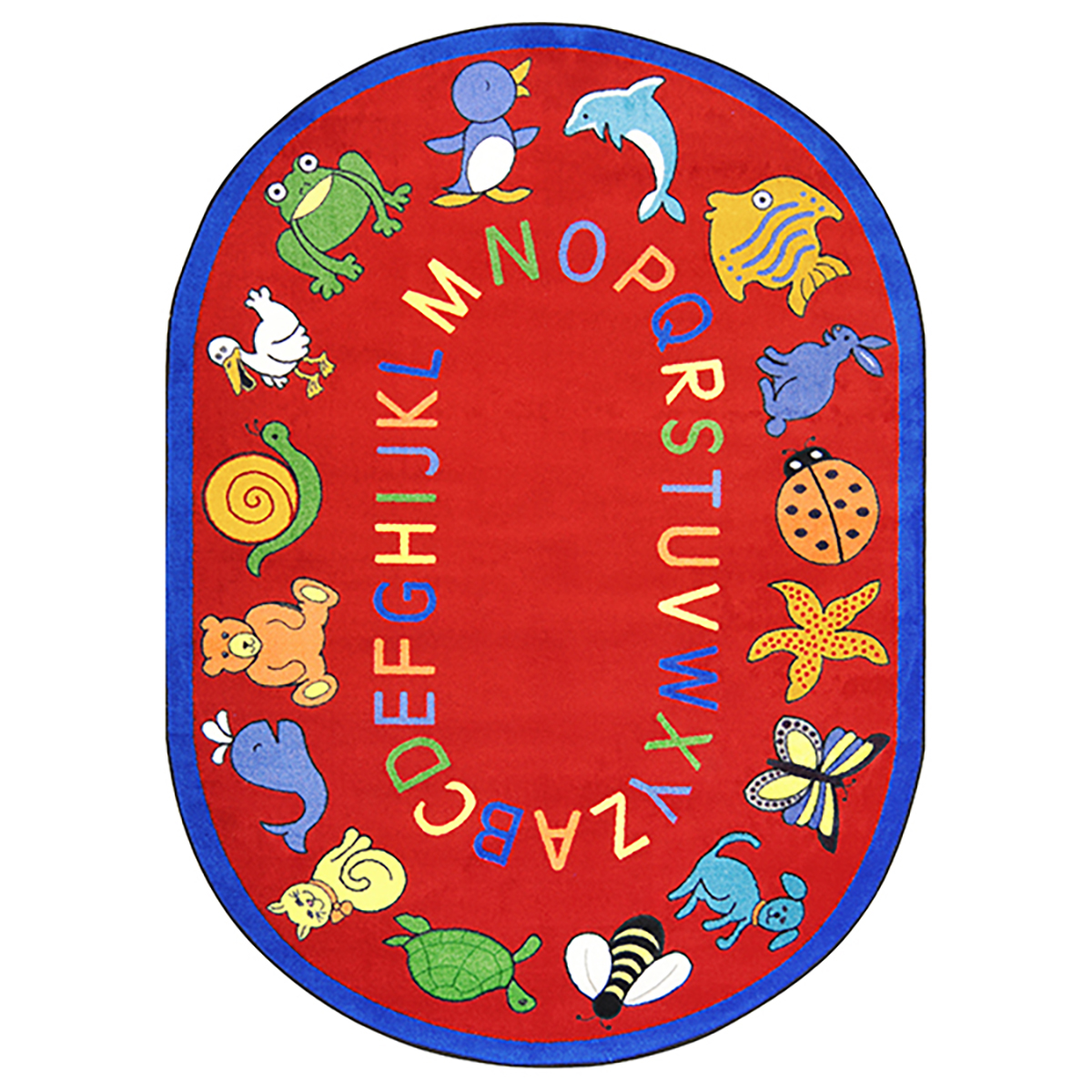 ABC Animals Rug - Oval - 7' 8"W x 10' 9" L | Schools In