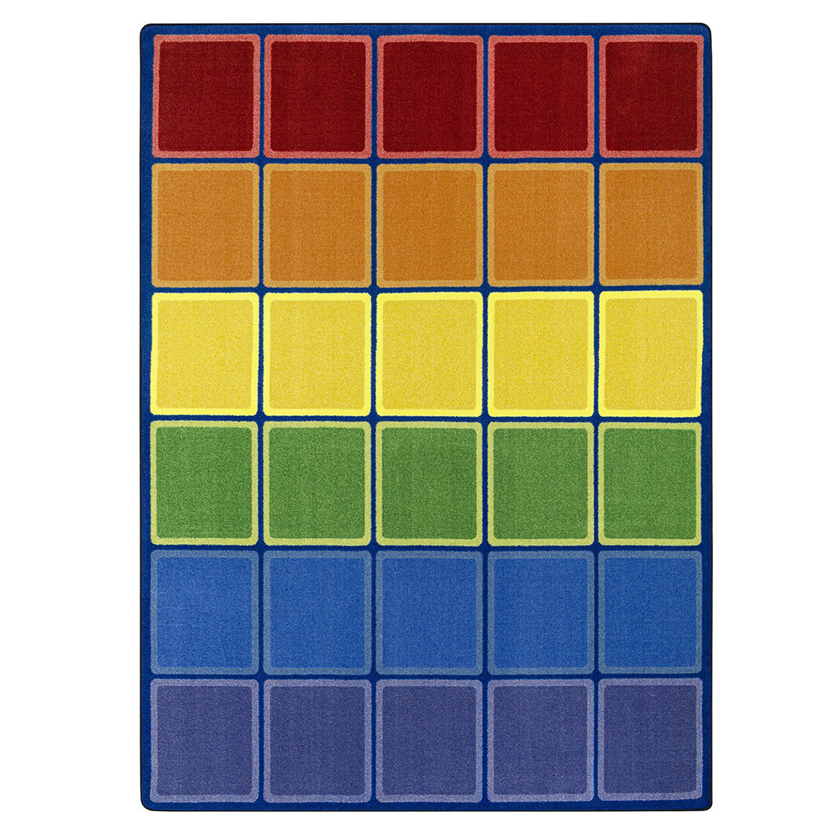 Rainbow Blocks Rug - Rectangle - 10' 9"W x 13' 2"L | Schools In
