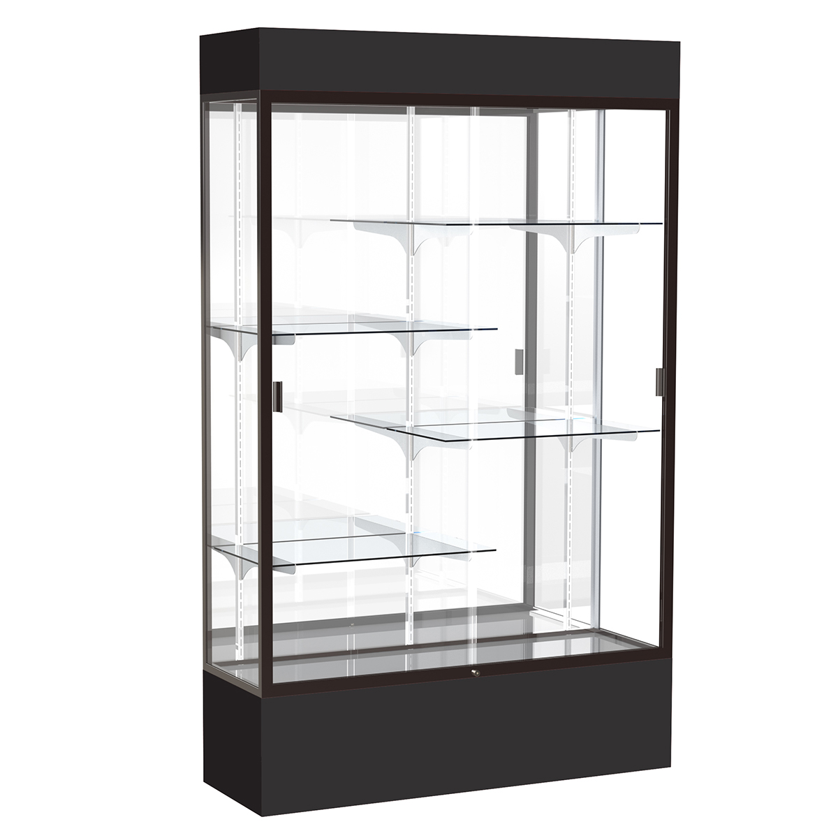 Spirit Series Lighted Floor Display Case - Mirror Backing - 48"W ...