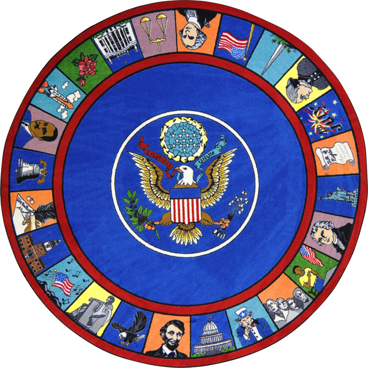 Symbols of America Rug - Round - 7' 7" Diameter | Schools In