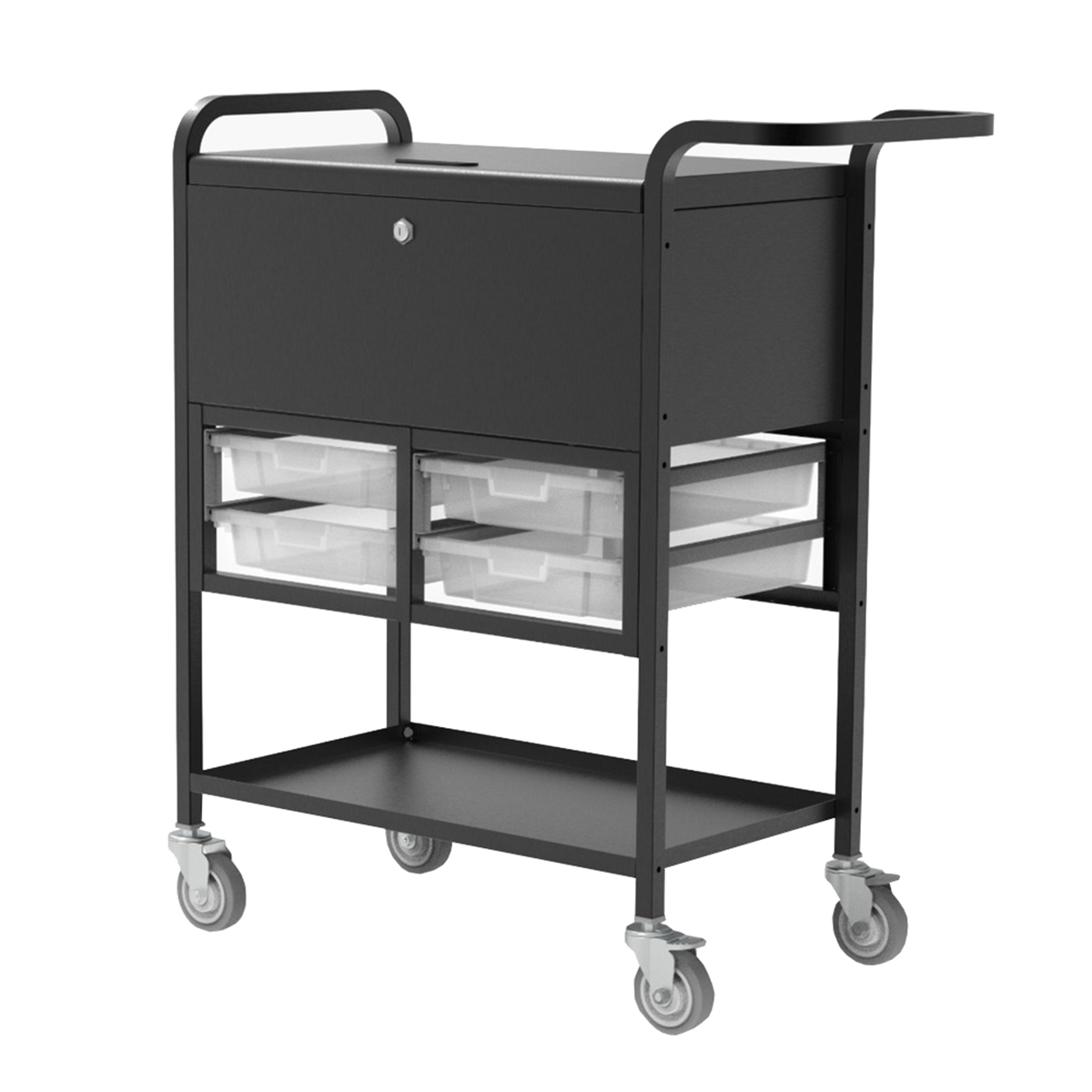 Mobile Locking File Cart with Storage Bins | Schools In