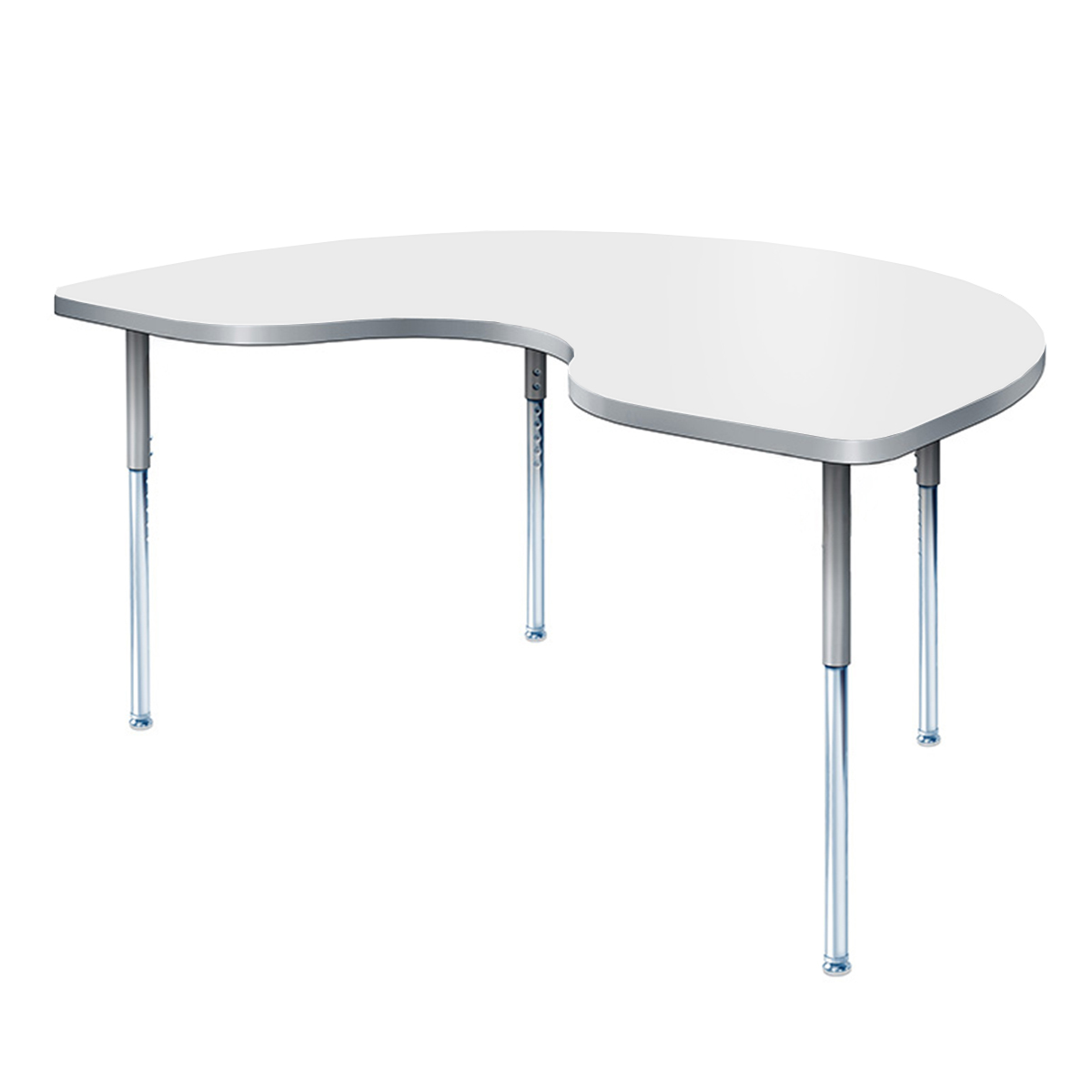 Modern Classic Kidney Whiteboard Table - 36"W x 72"L x 16 1/2"-25 1/2"H ...
