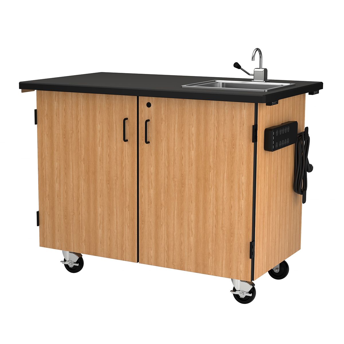 MSC Series Mobile Science Cart - Inner Drawers, Pegboard & Sink ...
