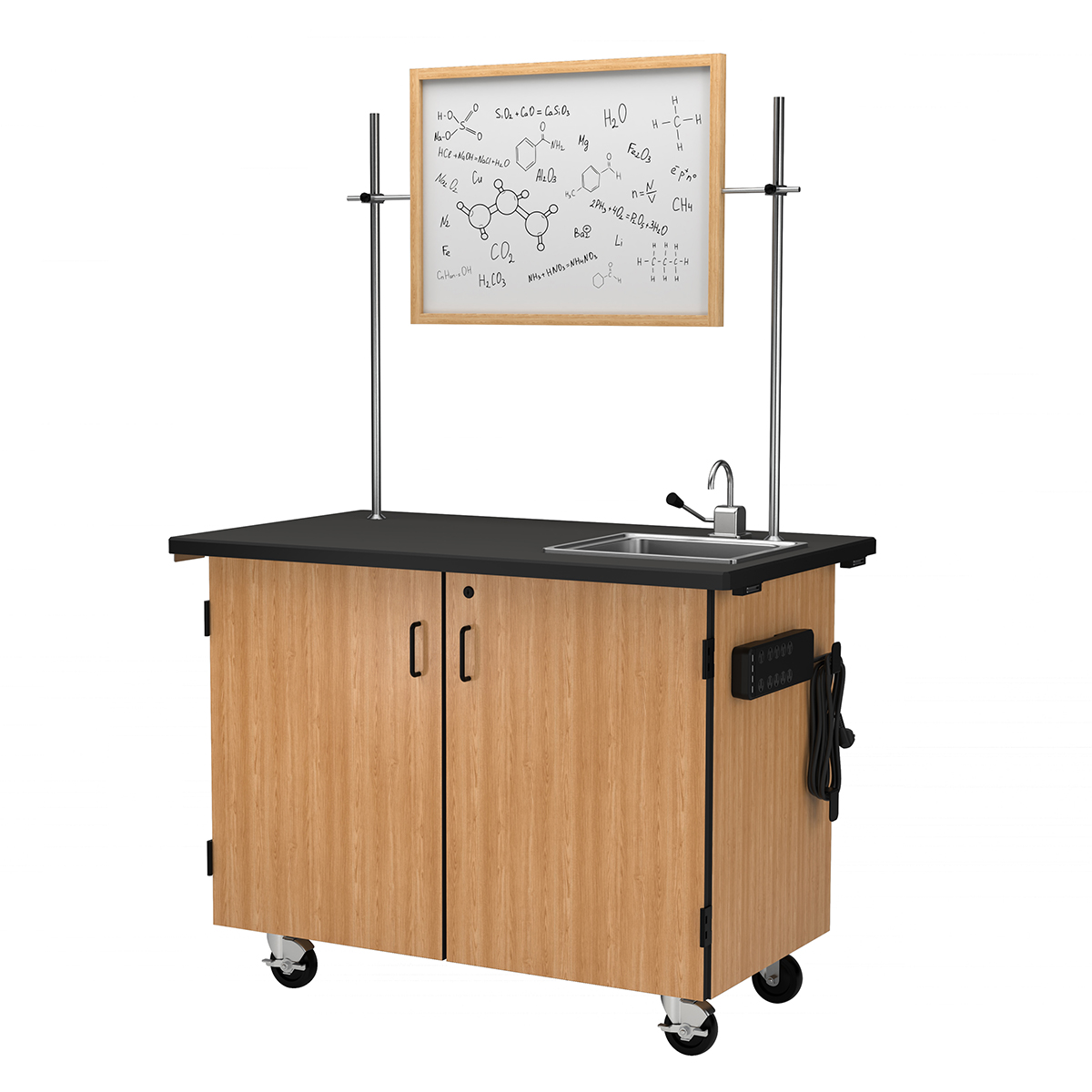 MSC Series Mobile Science Cart -Inner Drawers, Pegboard, Whiteboard ...