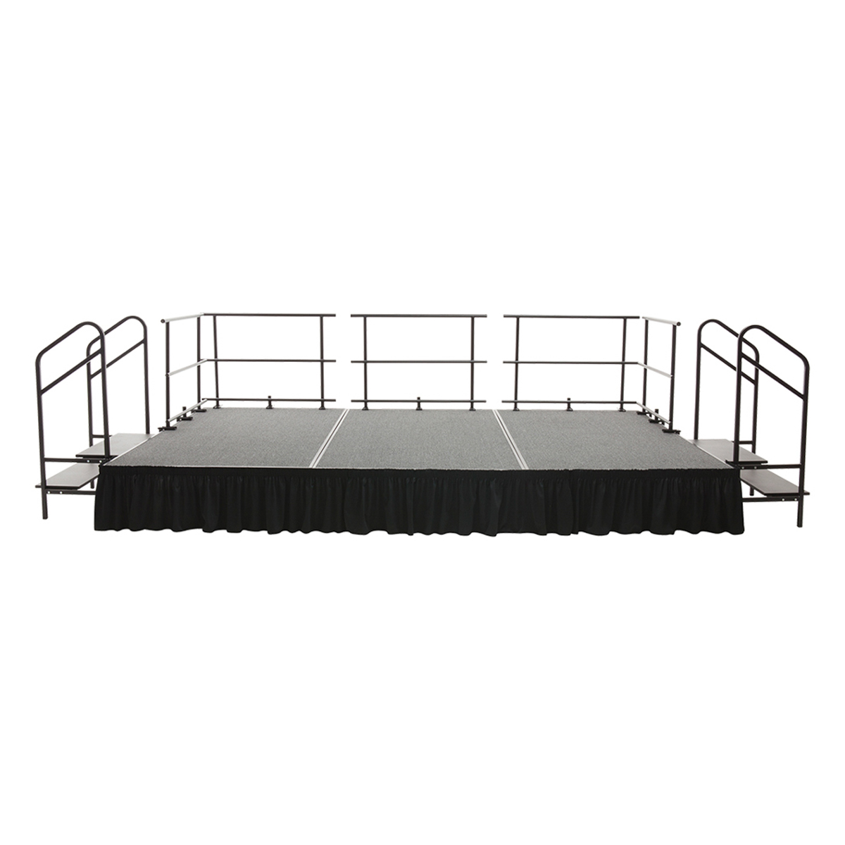 Complete Portable Stage Set - Carpeted - 16'L x 8'D x 16"-24"H | Schools In