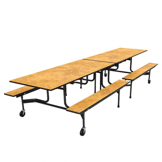Mobile Bench Cafeteria Table - 30"W x 12'L | Schools In