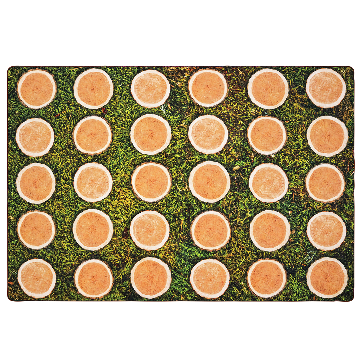 Tree Rounds Seating Rug - Rectangle - 6'W x 9'L | Schools In