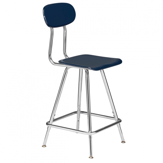Educational Series Adjustable Lab Stool with Backrest - 18"-24" Seat ...