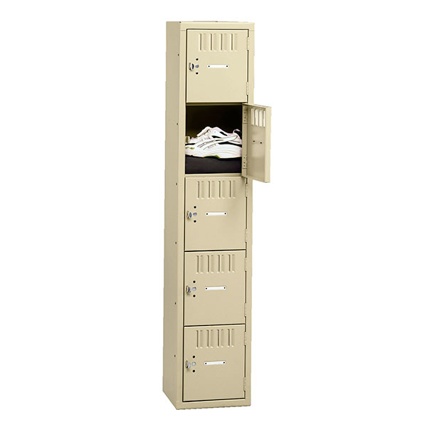 Steel 5-Tier Box Locker without Legs - 12"W x 12"D x 60"H | Schools In