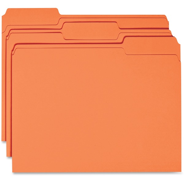 100 pk. - Business Source 1/3 Cut Tab Orange File Folders | Schools In