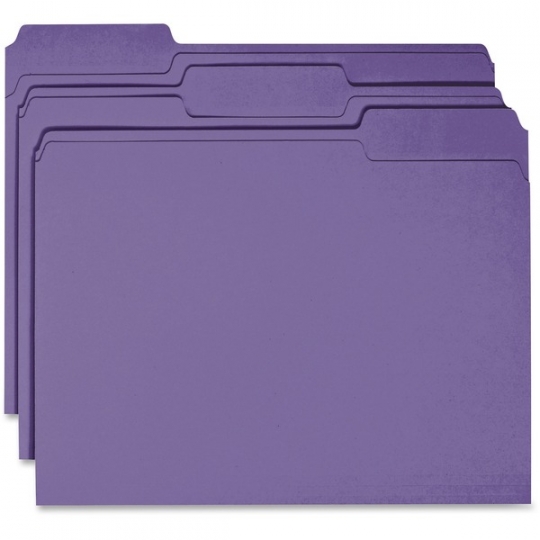 100 pk. - Business Source 1/3 Cut Tab Purple File Folders | Schools In
