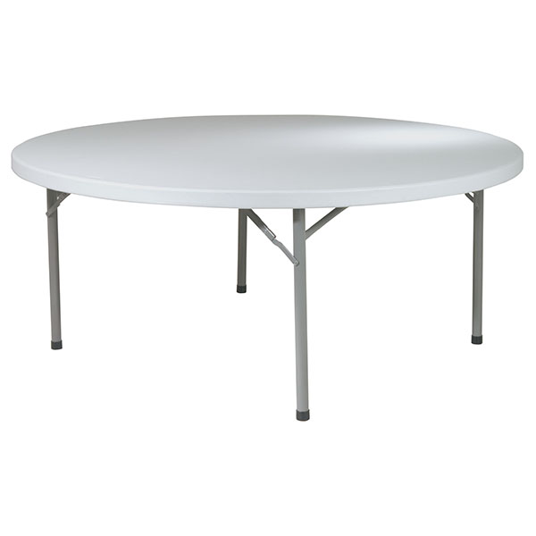 Work Smart Round Plastic Folding Table - 71"Dia x 29"H | Schools In