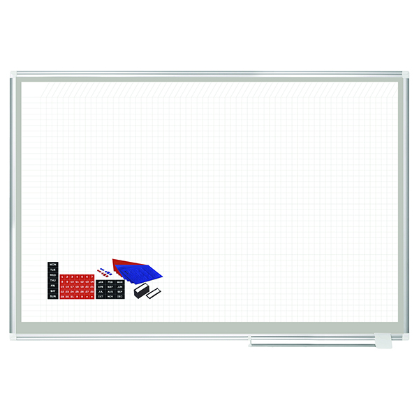 All-Purpose Grid Planning Board with Accessory Kit - Porcelain - 4'H x ...