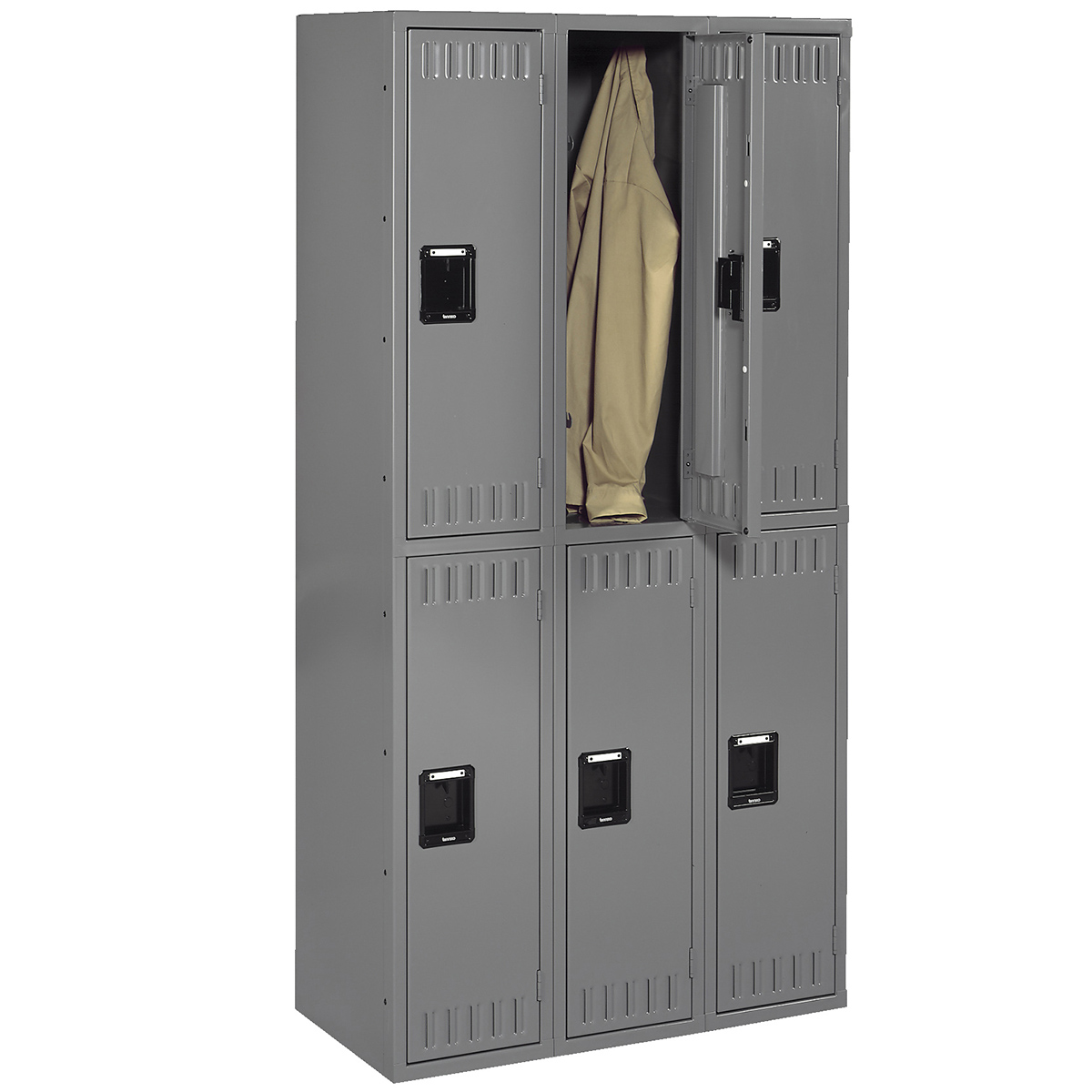 Double-Tier Steel Lockers without Legs - Three-Wide - 36"W x 15"D x 60 ...