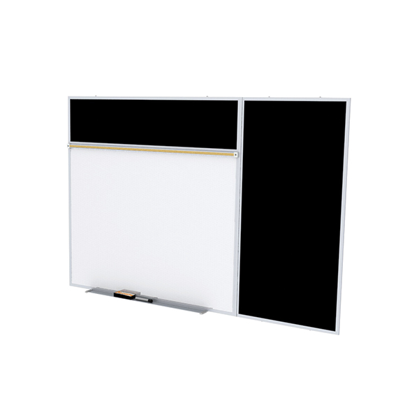 Whiteboard w/ Header & Side Tackboards - 4'H x 6'W | Schools In