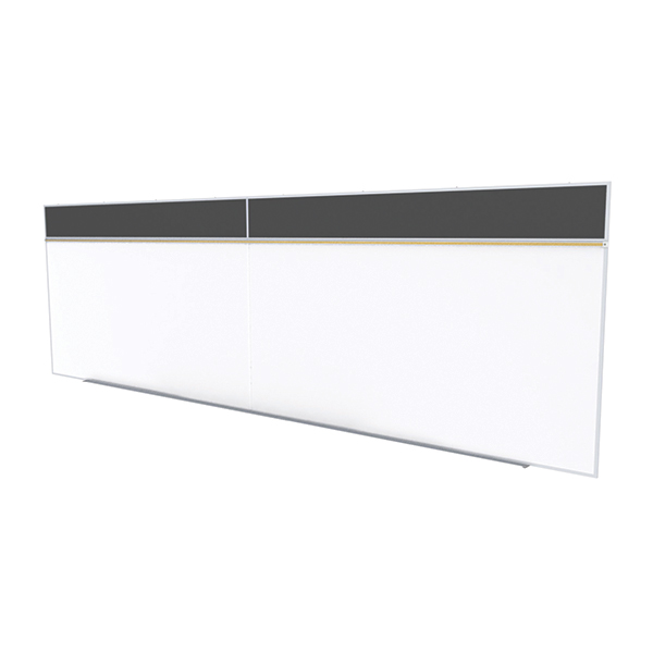 Whiteboard w/ Header Tackboard - 5'H x 16'W | Schools In