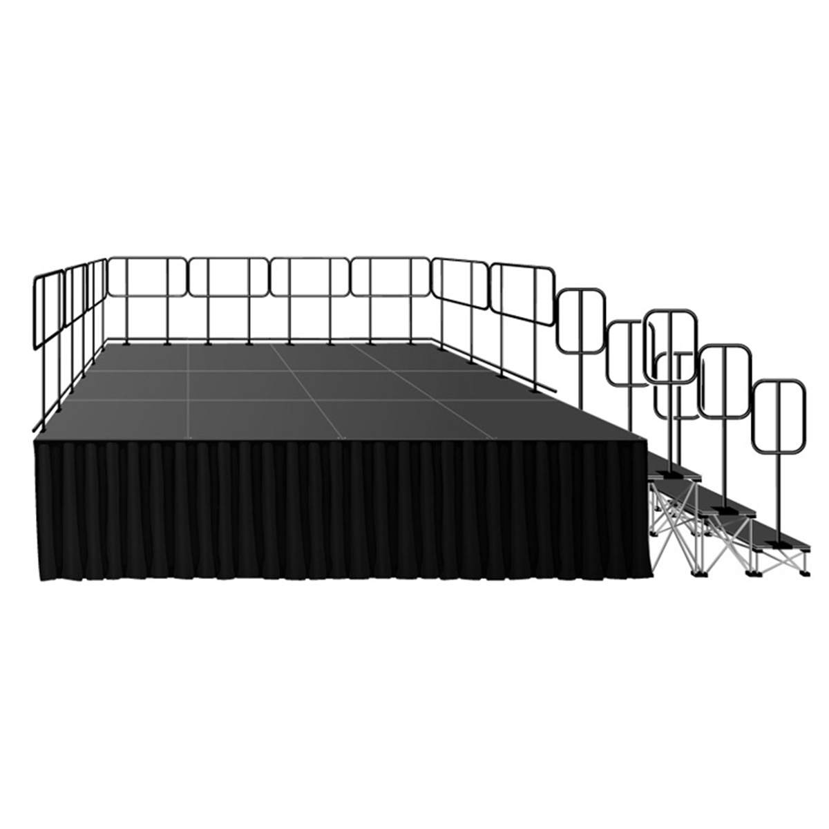 Complete Deluxe Portable Stage System - 16'L x 12'D x 32"H | Schools In