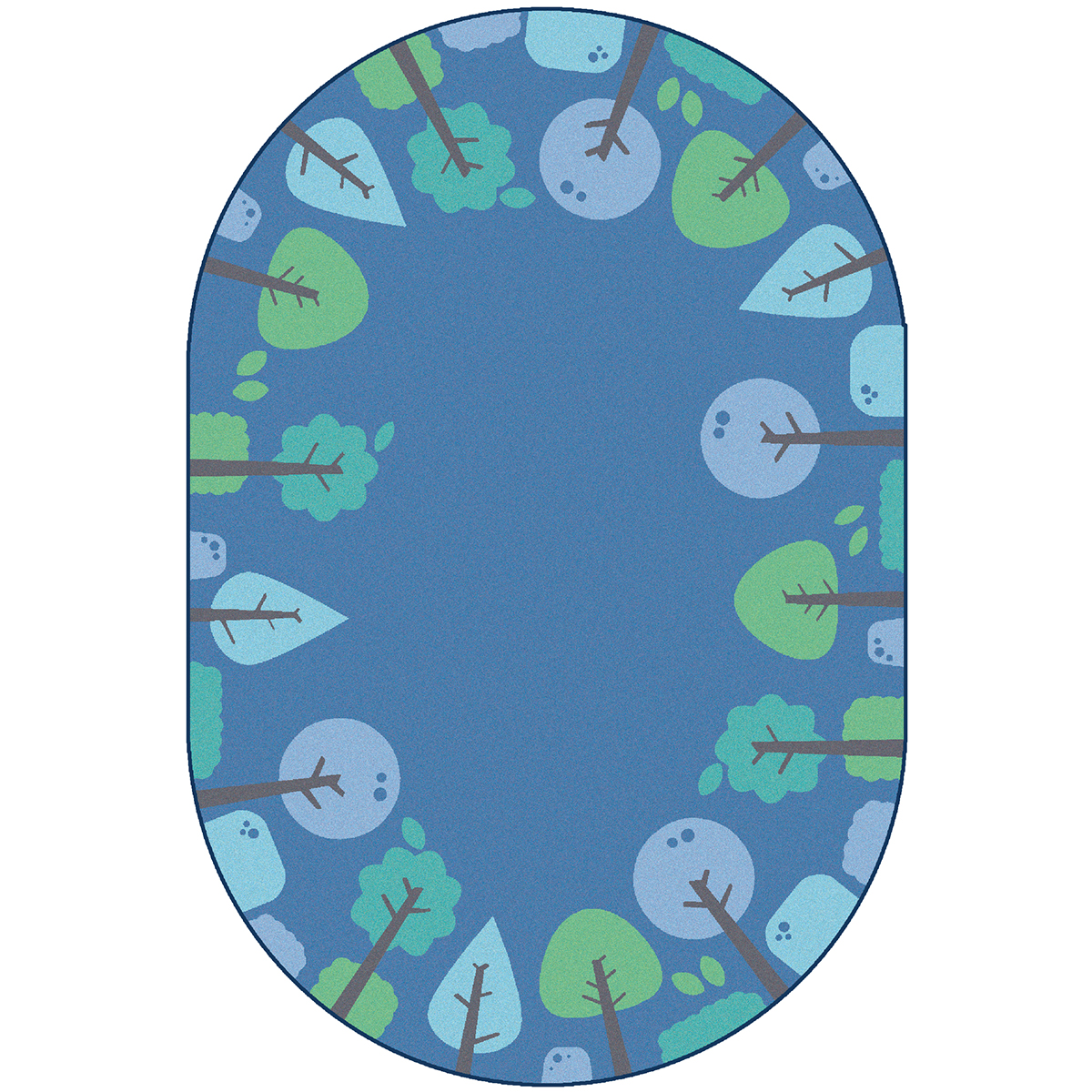 KIDSoft Tranquil Trees Rug - Oval - 6'W x 9'L | Schools In