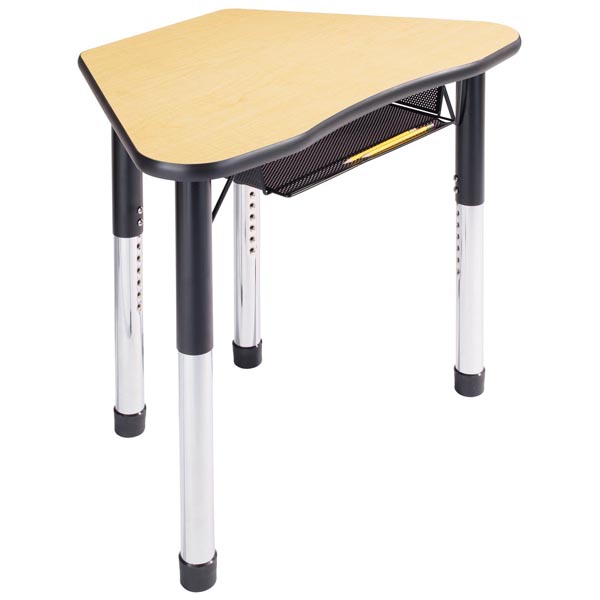 Junior Petal Series Adjustable Trapezoid Study Desk w/ High Pressure ...