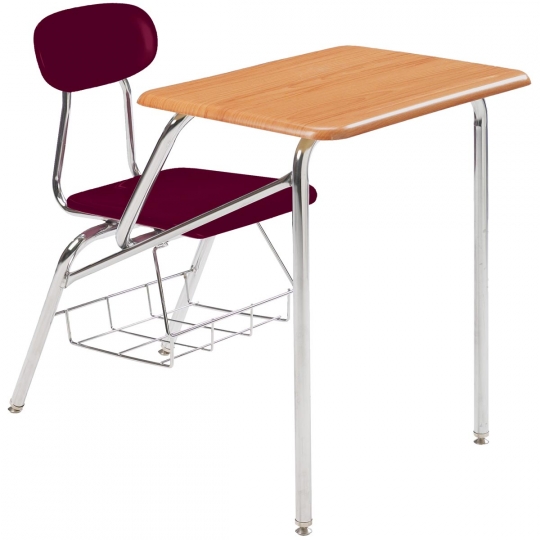 Hard-Plastic Series Combo School Desk with Woodstone Top - 16" Seat ...