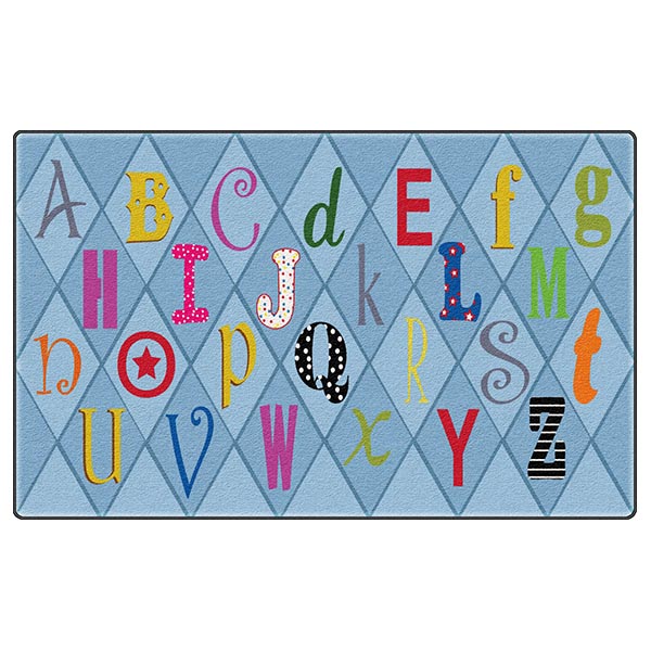 Playful Letters Rug - 7' 6"W x 12'L | Schools In