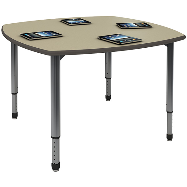 Round Intuitive Reading Table - 48"Dia x 24 1/2"-35 1/2"H | Schools In