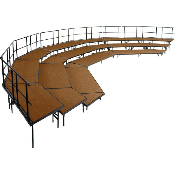 Seated Band Riser Set - Hardboard Deck - Each Tier 4'D | Schools In