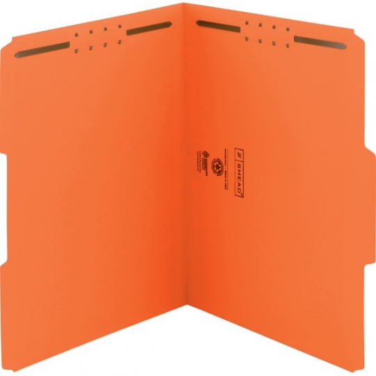 50 pk. - Smead Fastener File Folders with Reinforced Tab - Orange ...